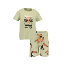 T-Shirt Blue Seven "Blue Seven Set: T-Shirt und Shorts", Jungen, Gr. 128, 7510, khaki, 100% Baumwolle, normal, Rundhals, Shirts T-Shirt