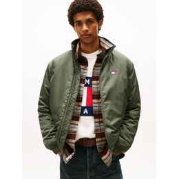 Blouson Tommy Jeans "TJM ESSENTIAL PADDED JACKET EXT", Herren, Gr. S, pewter gr&uuml;n, Web, Obermaterial: 100% Polyester. Futter: 100% Polyester, regular fit, elastischer Bund, Jacken Blouson, Freizeitjacke, &Uuml;bergangsjacke gl&auml;nzend, Stretchb&uuml;ndchen, Stehkragen