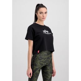 T-Shirt Alpha Industries "Basic Boxy T Women", Damen, Gr. L, schwarz, Obermaterial: 80% Baumwolle, 20% Polyester, Shirts T-Shirt