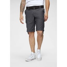 Cargoshorts Bruno Banani, Herren, Gr. 40, N-Gr, schwarz, Obermaterial: 100% Baumwolle, gemustert, normal kniefrei, Hosen Cargoshorts, mit modischer Struktur
