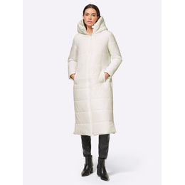 Steppmantel Heine, Damen, Gr. 38, beige (ecru), 100% Polyamid, Wattierung:100% Polyester, unifarben, unifarben mit Farbeinsatz, unifarben mit Farbeins&auml;tzen, M&auml;ntel Steppmantel