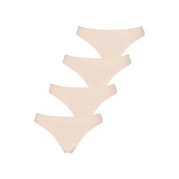 String Lascana, Damen, Gr. 48/50, beige (champagner), Obermaterial: 95% Baumwolle, 5% Elasthan, unifarben, k&ouml;rpernah, Unterhosen String, aus elastischer Baumwolle, Topseller