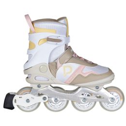 Inlineskates Playlife "Cloud Sun'n'Sand 84" Gr. 38, wei&szlig; (wei&szlig;, beige), Inlineskates_Rollschuhe, 38 (bis 100 kg), Kunstfaser, Lederimitat, Inlineskates