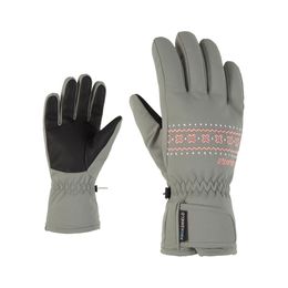 Skihandschuhe Ziener "LAILLA-Z AS glove girls", Damen, Gr. 5, gr&uuml;n (gr&uuml;n mud), Obermaterial: 100% Polyester; Innenseite: 100% Polyester; Futter: 100% Polyester; Wattierung: 100% Polyester, Handschuhe Skihandschuhe
