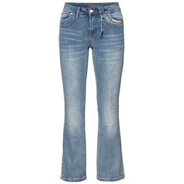 Bootcut-Jeans sheego by Joe Browns, Damen, Gr. 28, Kurzgr&ouml;&szlig;en, light blau, denim, 70% Baumwolle, 28% Polyester, 2% Elasthan, unifarben, lang, Jeans Bootcut-Jeans