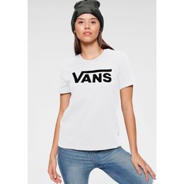 T-Shirt Vans "FLYING V CREW TEE", Damen, Gr. XL, wei&szlig;, Single Jersey, Obermaterial: 100% Baumwolle, figurbetont h&uuml;ftlang, Rundhals, Shirts T-Shirt