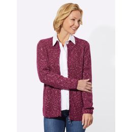 Strickjacke Classic Basics, Damen, Gr. 40, lila (malve, meliert), 100% Polyacryl, meliert, Strickjacken Strickjacke
