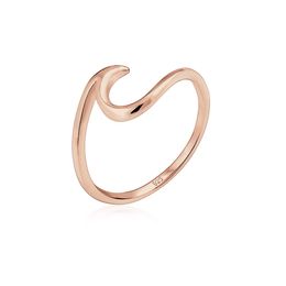 Silberring Elli "Ring Wellen Wave Maritim Meer 925 Silber" Gr. 52, rosa (rosegold), Fingerringe, Damen, 52, Silber 925 (Sterlingsilber), Silberring