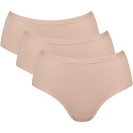 Midislip Sloggi "GO Daily Cotton", Damen, Gr. S, beige (new beige), Single Jersey, Obermaterial: 95% Baumwolle, 5% Elasthan, unifarben, k&ouml;rpernah, Unterhosen Midislip, Glanz-Effekt Details, weich, Baumwollmix, bequem, elastisch