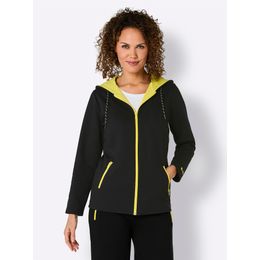Langjacke feel good, Damen, Gr. 40/42, schwarz, 50% Baumwolle, 50% Polyester, unifarben, Jacken Langjacke