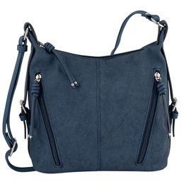 Umh&auml;ngetasche Tom Tailor "CAIA Cross bag M", Damen, Gr. B/H/T: 26cm x 26cm x 12cm, blau (dunkelblau), Lederimitat, Polyurethan (PU), Taschen Umh&auml;ngetasche, mit sch&ouml;nen Details
