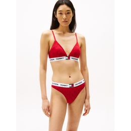 Bralette-BH "RP PRINT TRIANGLE", Damen, Gr. L (40), N-Gr, rot (primary rot), Jersey, Obermaterial: 90% Baumwolle, 10% Elasthan, Tommy Hilfiger Underwear, bedruckt, k&ouml;rpernah, BHs Bralette-BH, mit Herzen-Druck