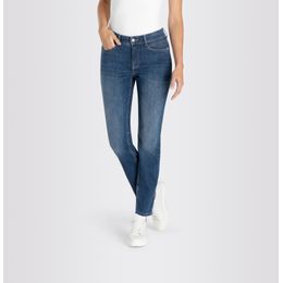 5-Pocket-Jeans MAC "Angela", Damen, Gr. 48, L&auml;nge 28, blau (simple wash), Denim/Jeans, Obermaterial: 92% Baumwolle, 6% Polyester, 2% Elasthan, figurbetont, Jeans 5-Pocket-Jeans, Die Schmale