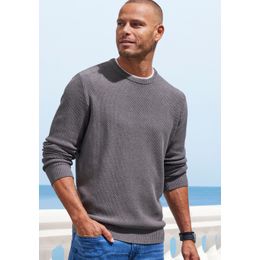 Strickpullover John Devin, Herren, Gr. XL (56/58), grau, Strick, Obermaterial: 50% Baumwolle, 50% Polyacryl, unifarben, regular fit normal, Rundhals, Strickb&uuml;ndchen, Pullover Strickpullover, Pullover in modischer Strickstruktur
