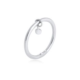 Silberring Elli "Ring Bandring Stapelring Rund Pl&auml;ttchen Basic 925 Ring" Gr. 54, silber, Fingerringe, Damen, 54, Silber 925 (Sterlingsilber), Silberring