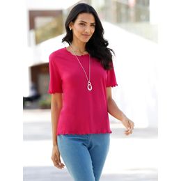 Kurzarmshirt Classic Basics "Shirt", Damen, Gr. 44, pink, 100% Baumwolle, unifarben, Rundhals, Shirts Kurzarmshirt