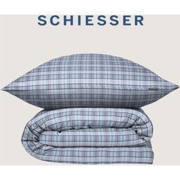 Bettw&auml;sche Schiesser "Kate aus weicher Baumwolle mit zeitlosen Karos", hellblau, B/L: 135cm x 200cm, 1 Stk., 1 Stk., Renforc&eacute;, B/L: 80cm x 80cm, 2, Renforc&eacute;, Obermaterial: 100% Baumwolle, Bettw&auml;sche, Bettw&auml;sche, MADE IN GREEN by OEKO-TEX