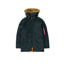 Winterjacke Alpha Industries "N-3B VF 59 Vintage Fit", Damen, Gr. S, blau (schwarz petrol), Obermaterial: 100% Nylon; Futter: 100% Nylon; F&uuml;llung: 100% Polyester, Jacken Winterjacke