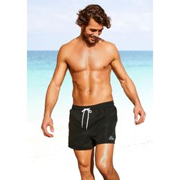 Badeshorts s.Oliver, Herren, Gr. XL (54/56), N-Gr, schwarz, Microfaser, Microfaser, Polyester, kontrastfarbene Details, unifarben, Badehosen Badeshorts, mit komplement&auml;rem Farbdesign