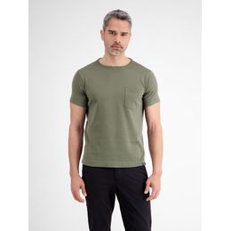 Kurzarmshirt Lerros, Herren, Gr. S, gr&uuml;n (nordic olive), Feinstrick, Obermaterial: 100% Baumwolle, unifarben, normal, Rundhals, angesetztes B&uuml;ndchen, Shirts Kurzarmshirt, in Feinstrick