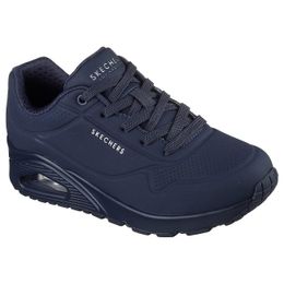 Wedgesneaker Skechers "UNO STAND ON AIR", Damen, Gr. 35, dunkelnavy, Lederimitat, Schuhe Wedgesneaker, Freizeitschuh, Halbschuh, Schn&uuml;rschuh weich gepolsterte Innensohle