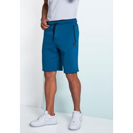Sweatshorts John Devin, Herren, Gr. S (44/46), N-Gr, blau (petrol), angeraute Sweatware, Obermaterial: 60% Baumwolle, 40% Polyester, unifarben, bequem kurz, Hosen Sweatshorts, seitliche Taschen mit schwarzem Rei&szlig;verschluss