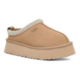 UGG Australia Hausschuh UGG "TAZZ", Herren, Gr. 9 (40), beige (sand), Textil, Veloursleder, Schuhe Hausschuh, Clogs, Homeslippers, Pantoffel mit Textilband im Boho-Look