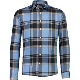 Langarmhemd LINDBERGH, Herren, Gr. S, N-Gr, blau (dust blau), Obermaterial: 77% Baumwolle, 23% Lyocell (TENCEL&trade;), kariert, regular fit, mit Kn&ouml;pfen Doppelmanschette, Hemden Langarmhemd, mit klassischem Karomuster