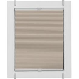 Plissee SUNLINES, beige (sand, wei&szlig;, wei&szlig;), B:95cm H:165cm, Obermaterial: 100% Polyester, Plissees, Plissee, verspannt mit Simply-Fix Klemmtr&auml;ger, Wabenplissee, nach Ma&szlig;