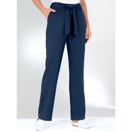 Palazzohose Classic Basics, Damen, Gr. 20, Kurzgr&ouml;&szlig;en, blau (marine), 100% Polyester, unifarben, lang, Hosen Palazzohose