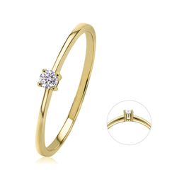 Diamantring ONE ELEMENT "0,07 ct Diamant Brillant Ring aus 585 Gelbgold" Gr. 53, gold, Fingerringe, Damen, 53,mit Brillant, Gelbgold 585, Diamantring