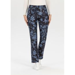 Taillenhose Stehmann, Damen, Gr. 34, N-Gr, blau (marine), Web, Obermaterial: 70% Baumwolle, 27% Polyester, 3% Elasthan, bedruckt, regular fit kn&ouml;chellang, Hosen Taillenhose, mit All-Over Print