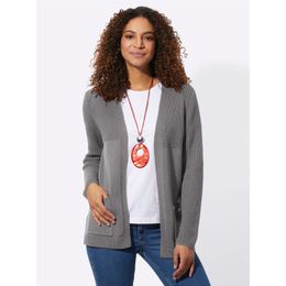 Strickjacke Casual Looks, Damen, Gr. 38, grau, 50% Baumwolle, 50% Polyacryl, unifarben, Strickjacken Strickjacke