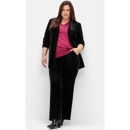 Stretch-Hose sheego, Damen, Gr. 56, Normalgr&ouml;&szlig;en, schwarz, 92% Polyester, 8% Elasthan, unifarben, Hosen Stretch-Hose