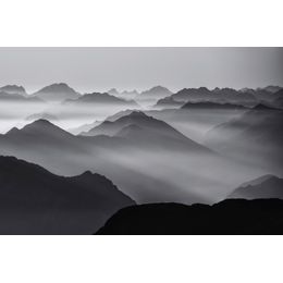 Fototapete papermoon "Photo-Art ALES KRIVEC, BERGSCHICHTEN", bunt, B:4,5m L:2,8m, Vlies, Tapeten, Fototapete