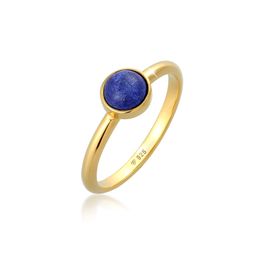 Silberring Elli Premium "Ring Lapis Lazuli Edelstein Solit&auml;r 925 Silber" Gr. 54, gold, Fingerringe, Damen, 54, Silber 925 (Sterlingsilber), Silberring
