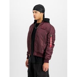 Bomberjacke Alpha Industries "MA-1 TT Hood", Herren, Gr. L, schwarz cherry, Web, Obermaterial: 100% Nylon, slim fit, Jacken Bomberjacke