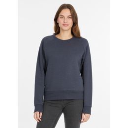 Sweatshirt Ragwear "JOANN", Damen, Gr. S, blau (navy), Sweatware, Obermaterial: 70% Baumwolle, 30% Polyester, unifarben, figurumspielend h&uuml;ftbedeckend, Rundhals, Raglan&auml;rmel Rippb&uuml;ndchen, Sweatshirts Sweatshirt