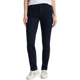 Slim-fit-Jeans Mustang "Rebecca", Damen, Gr. 31, L&auml;nge 32, blau (rinse washed), Denim/Jeans, Obermaterial: 65% Baumwolle, 31% Polyester, 4% Elasthan, lang, Jeans Slim-fit-Jeans