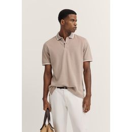 Poloshirt Bugatti, Herren, Gr. L, 60, taupe, 100% Baumwolle, unifarben, normal, ohne Ausschnitt, Rippb&uuml;ndchen, Shirts Poloshirt, aus Baumwolle