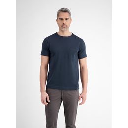 Kurzarmshirt Lerros, Herren, Gr. S, blau (classic navy), Feinstrick, Obermaterial: 100% Baumwolle, unifarben, normal, Rundhals, angesetztes B&uuml;ndchen, Shirts Kurzarmshirt, in Feinstrick