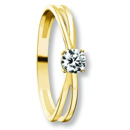 Goldring ONE ELEMENT "Zirkonia Ring aus 333 Gelbgold" Gr. 52, gold, Fingerringe, Damen, 52,mit Zirkonia, Gelbgold 333, Goldring
