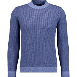 Rundhalspullover Ragman, Herren, Gr. 48, blau, melange, 782, 90% Wolle 10% Baumwolle, Pullover Rundhalspullover