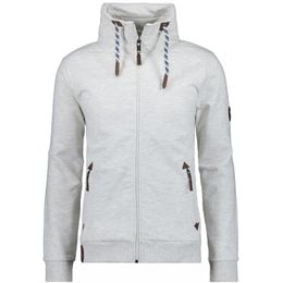 Sweatjacke Ragman, Herren, Gr. XXL5456, grau (grau, melange), 65% Baumwolle 35% Polyester, regular fit, Sweatjacken Sweatjacke