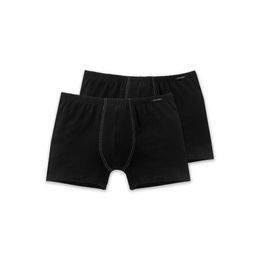 Boxershorts Schiesser "Essentials", Herren, Gr. 6, schwarz (000, schwarz), Single Jersey, Obermaterial: 95% Baumwolle, 5% Elasthan, unifarben, eng, Unterhosen Boxershorts, mit angenehm weichem Bund