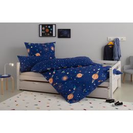 Kinderbettw&auml;sche OTTO HOME "CUDDLEE", blau (weltall), B/L: 135cm x 200cm, 1 Stk., 1 Stk., Renforc&eacute;, B/L: 80cm x 80cm, 2 Stk., Renforc&eacute;, Obermaterial: 100% Baumwolle, Bettw&auml;sche, Kinderbettw&auml;sche, in vielen Designs: Dino,Einhorn,Weltraum,Baustelle,Herz,Trecker,Safari