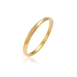 Silberring Elli Premium "Ring Basic Bandring Twist Gedreht 375 Gelbgold" Gr. 58, gold, Fingerringe, Damen, 58, Gelbgold 375, Silberring