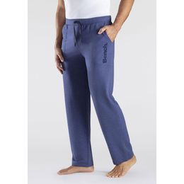 Relaxhose BENCH. LOUNGEWEAR, Herren, Gr. 48/50 (M), N-Gr, blau (blau, meliert), Sweatware, Obermaterial: 60% Baumwolle, 40% Polyester, unifarben, Basic, bequem lang, Hosen Relaxhose, aus leichter Sweat-Qualit&auml;t, Topseller