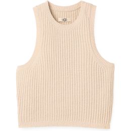 UGG Australia Tanktop UGG "Elaenia Tank Lite", Damen, Gr. XXL, beige (sand), Strick, Obermaterial: 100% Polyester, unifarben, regular fit normal, Rundhals, Tops Tanktop, Mit Rundhalsausschnitt