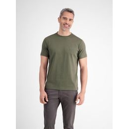 T-Shirt Lerros, Herren, Gr. S, nordic olive, Single Jersey, Obermaterial: 100% Baumwolle, unifarben, regular fit normal, Rundhals, Shirts T-Shirt, Rundhals, mit tonalem Print